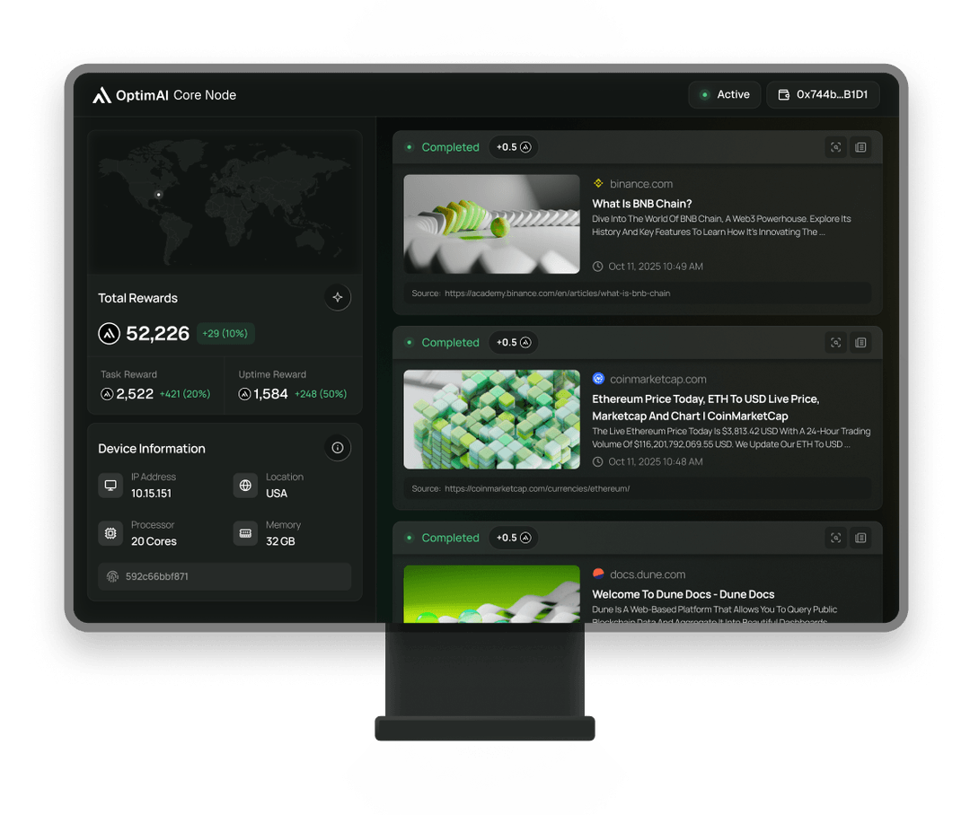 OptimAI Network: Mine Data. Fuel AI. Earn Rewards.